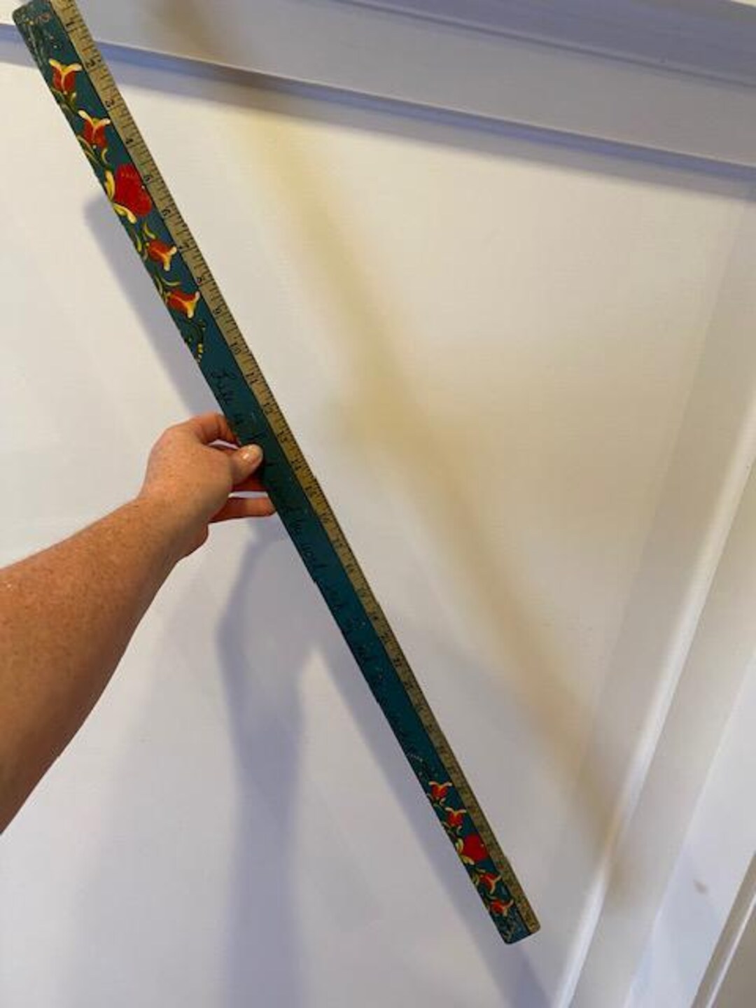 Vintage Hand Painted Ruler - Hand Painted Ruler - Vintage Ruler - Ruler ...