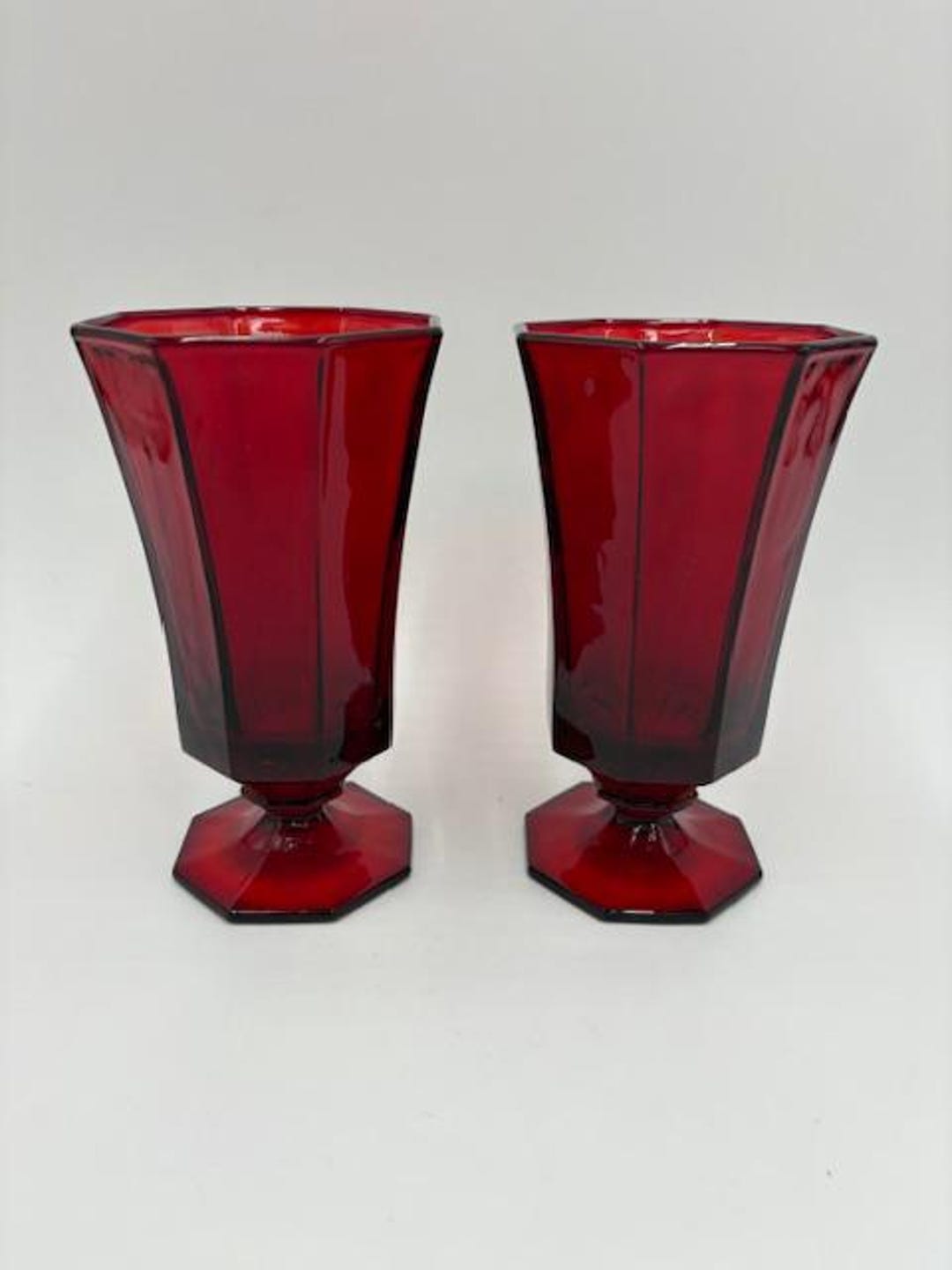 Vintage Red Iced Tea Glass- Red Iced Tea Glass - Set of 2 - Vintage ...