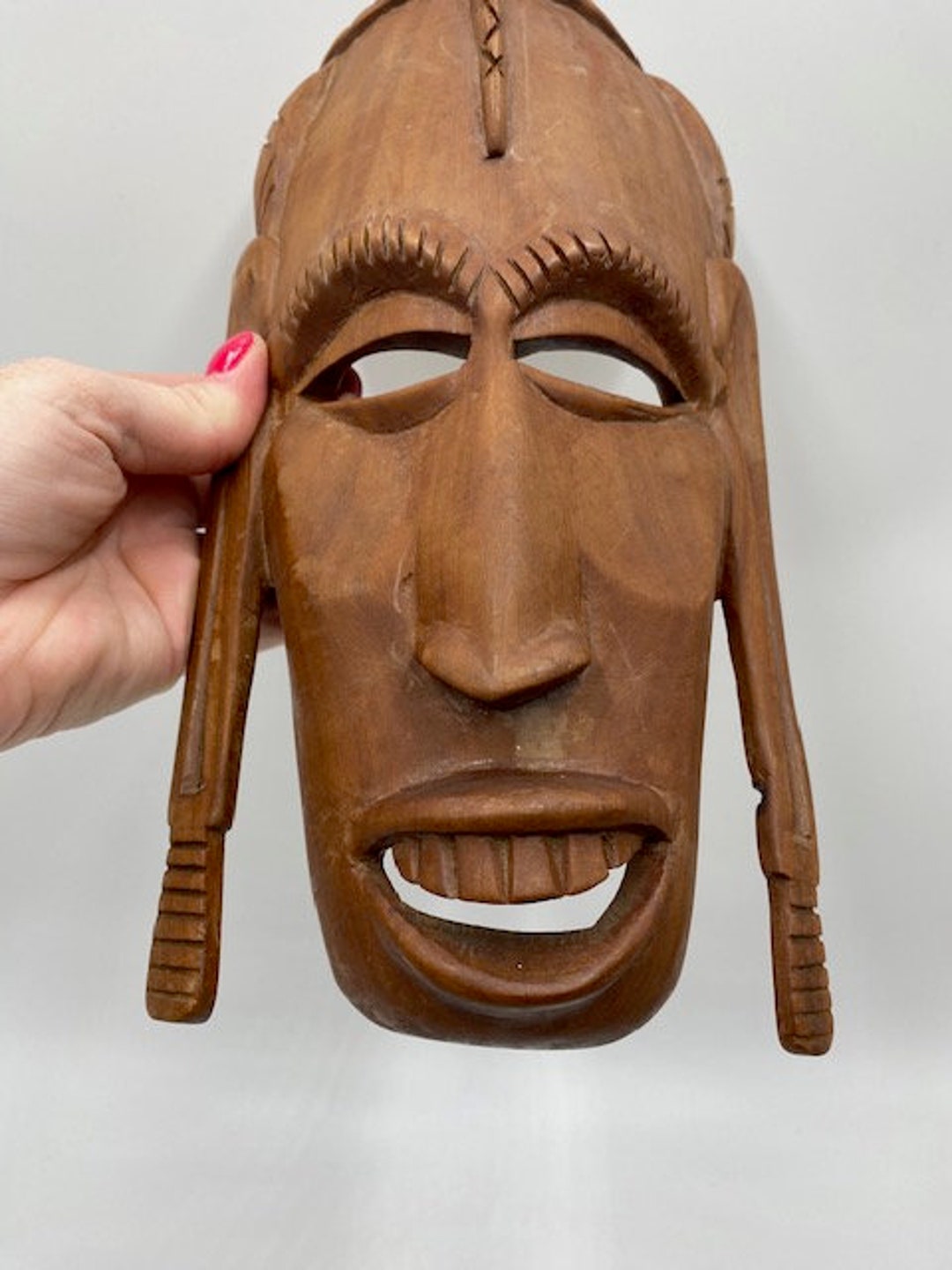 Vintage Wooden Mask - Wooden Mask - Collectible Wall Mask - Vintage ...