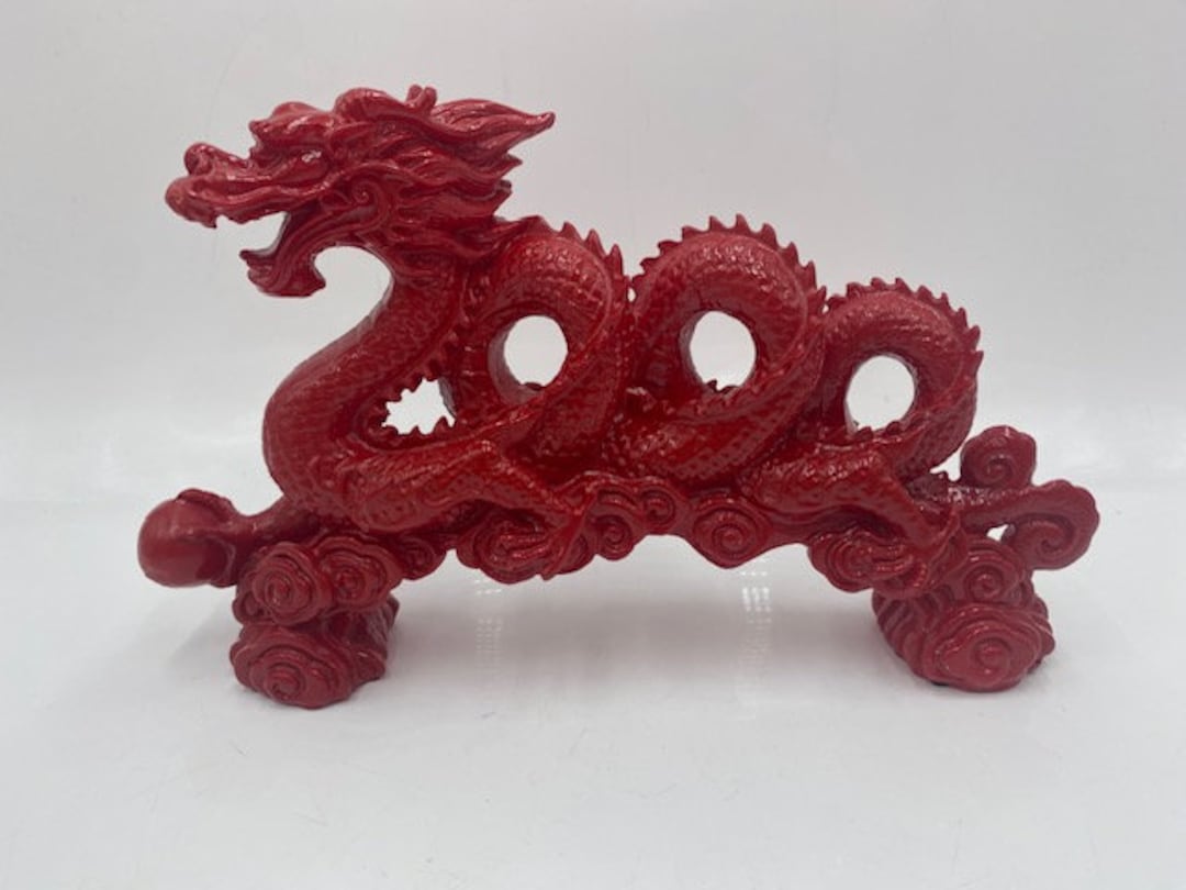 Vintage Red Dragon Figurine Red Dragon Figurine Vintage Dragon Figurine ...