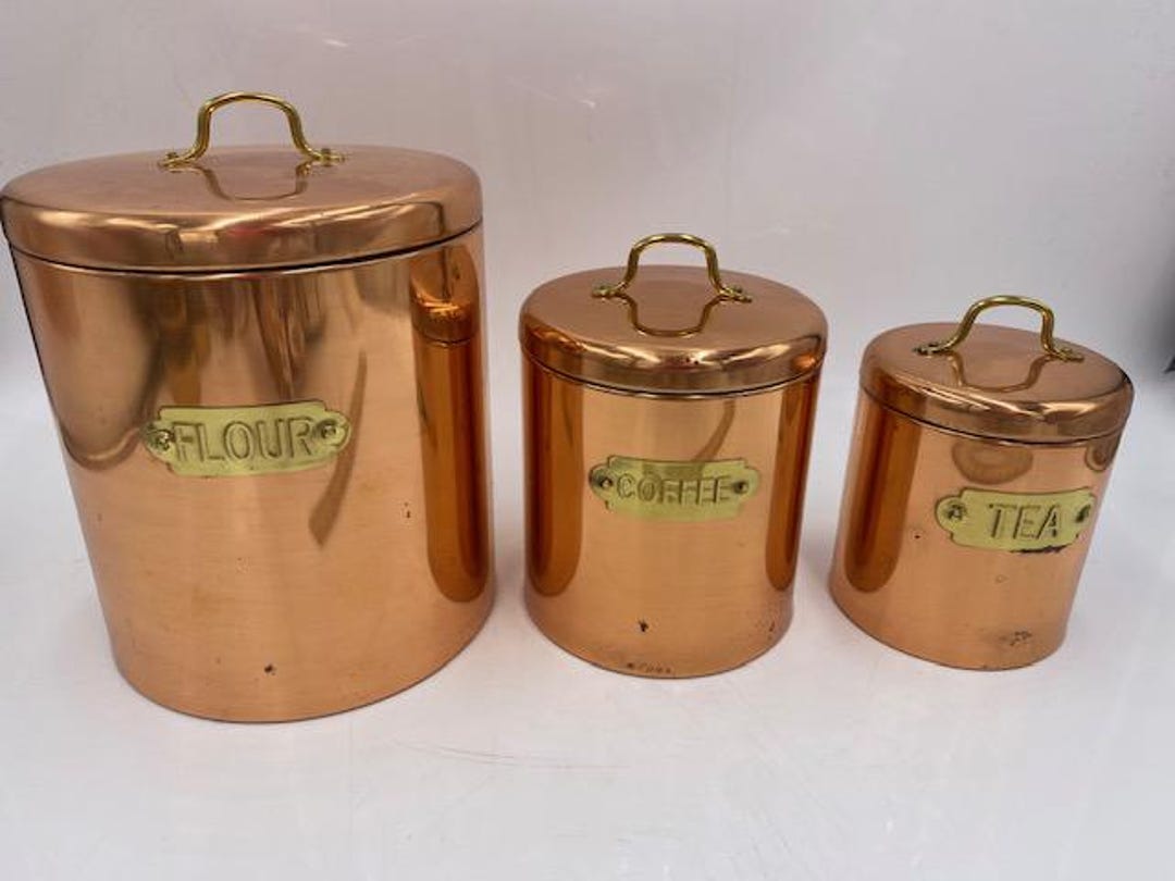 Vintage Copper Canisters - Copper Canisters - Vintage Copper - Set of 3 ...