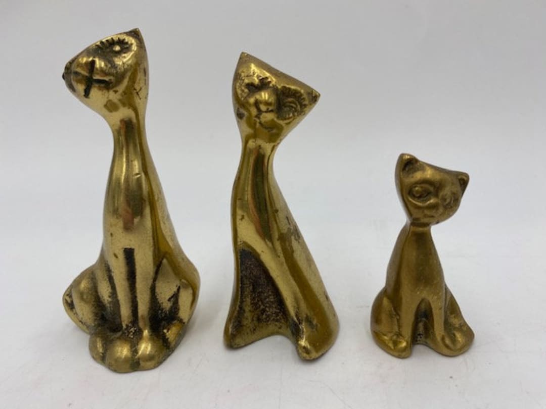 Vintage Brass Cat Family Brass Cat Family Vintage Cat Family Cat Family ...