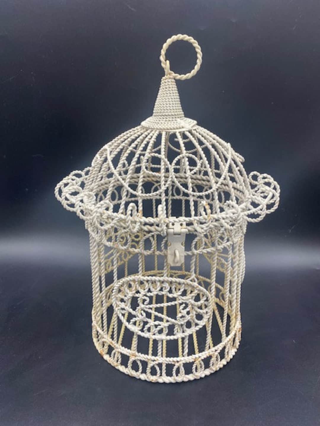 Vintage Wrought Iron Bird Cage - Wrought Iron Bird Cage - Vintage Bird ...