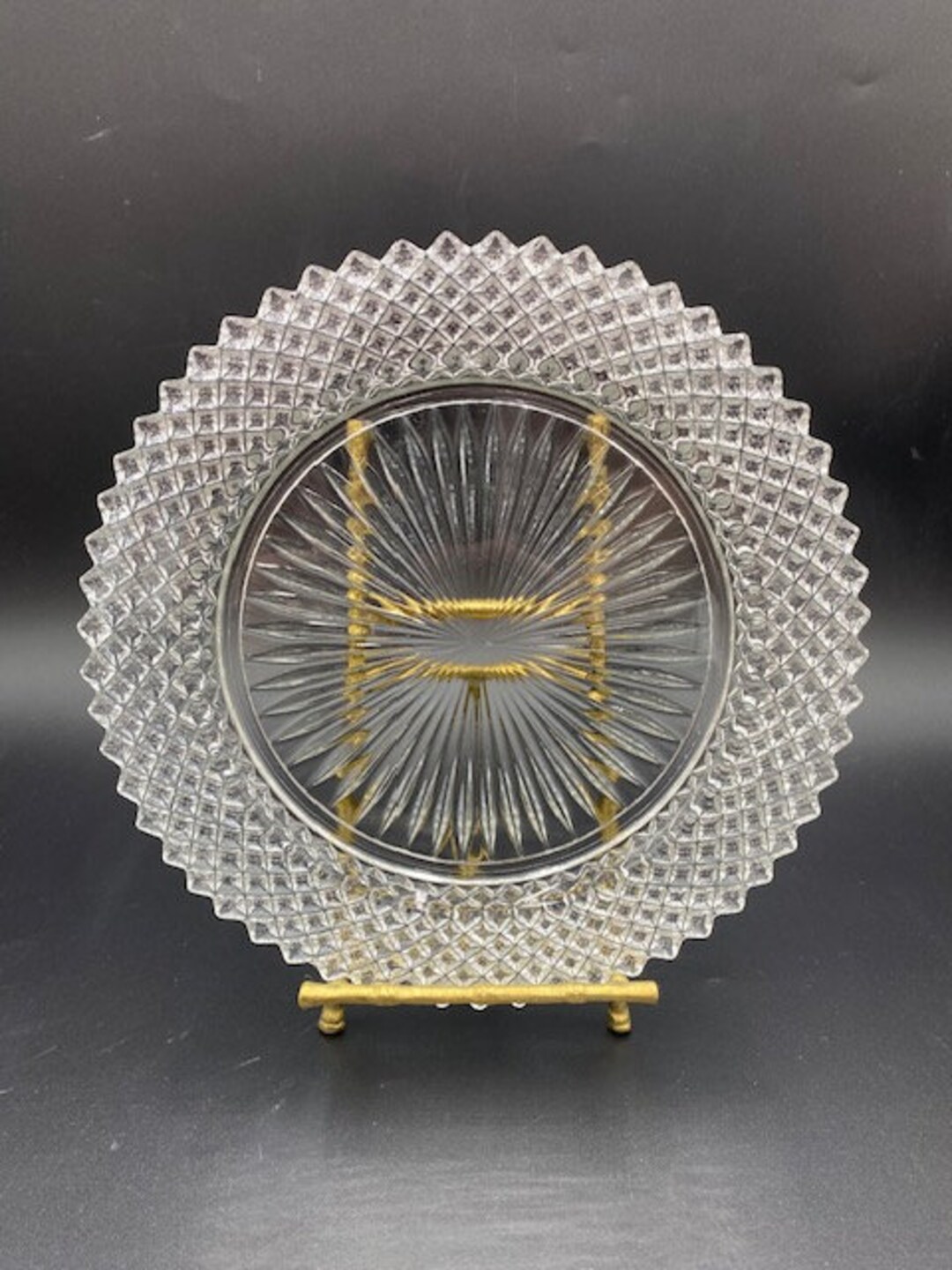 Vintage Glass Plates - Glass Plate - Set of 6 - Vintage Glass Cocktail ...