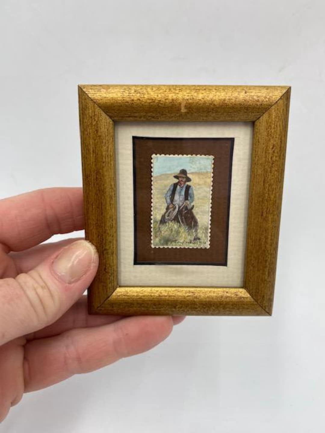 Miniature Oil Painting - Vintage Mini Wall Art - Miniature Wall Art ...