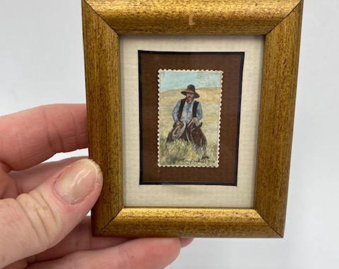 Miniature Oil Painting - Vintage Mini Wall Art - Miniature Wall Art ...