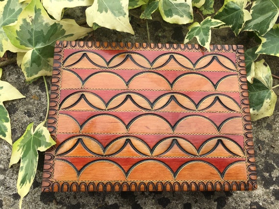 Lovely Handcrafted Aztec Design Wooden Box With Inlayed Brass | Etsy