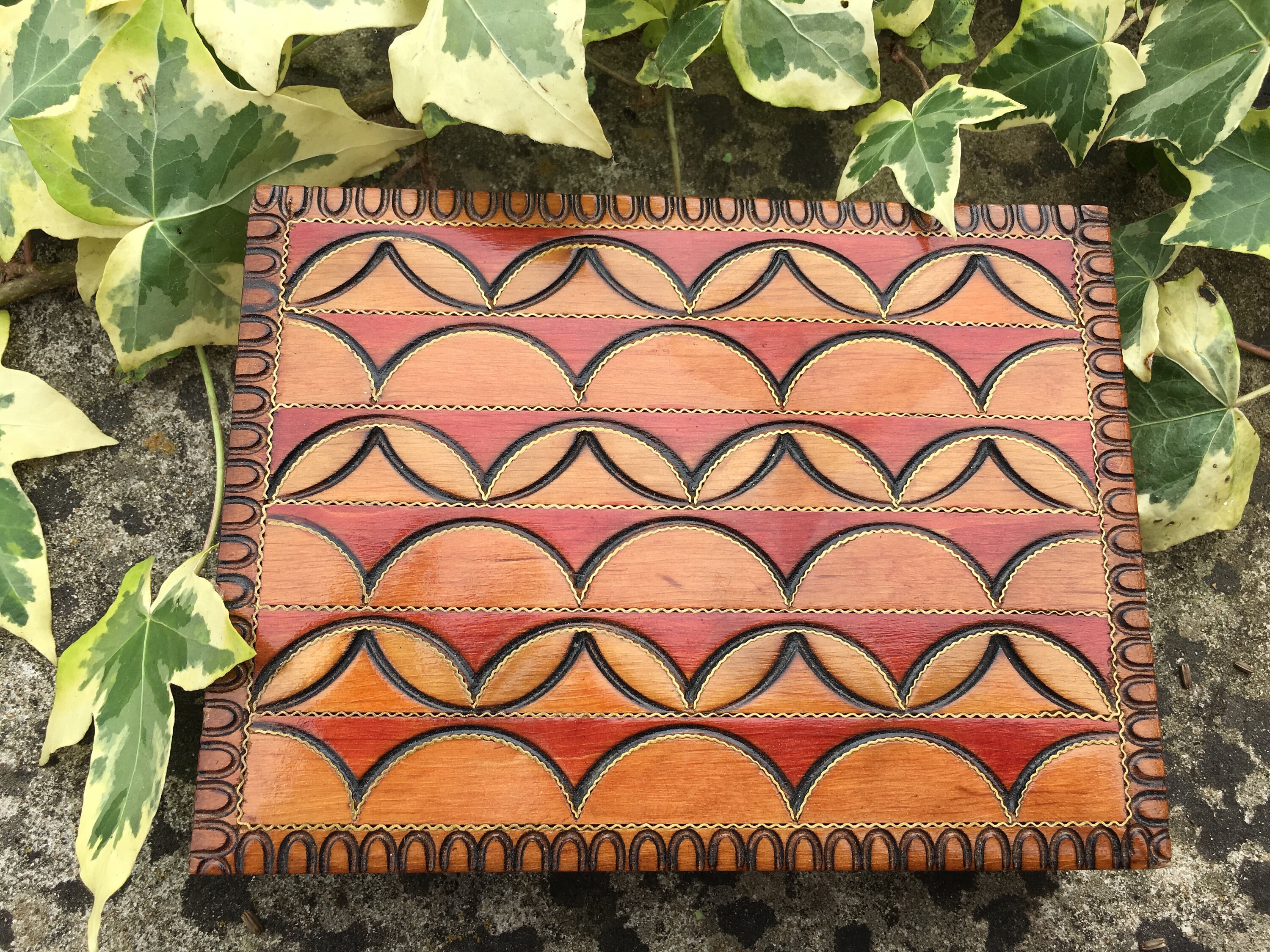 Lovely Handcrafted Aztec Design Wooden Box With Inlayed Brass - Etsy