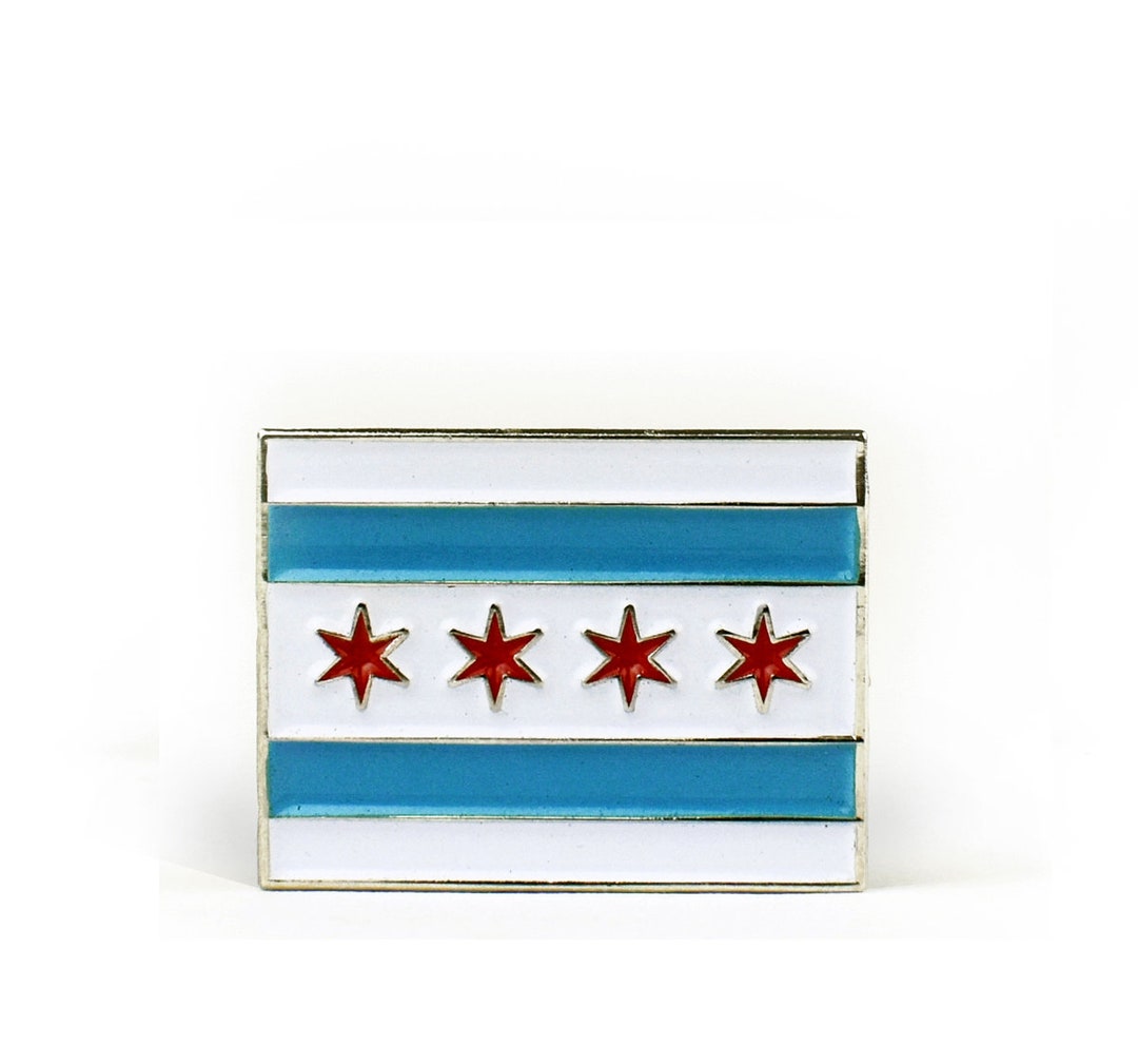Chicago Flag Enamel Pin / Simple Chicago Lapel Pin / Chicago Flair ...