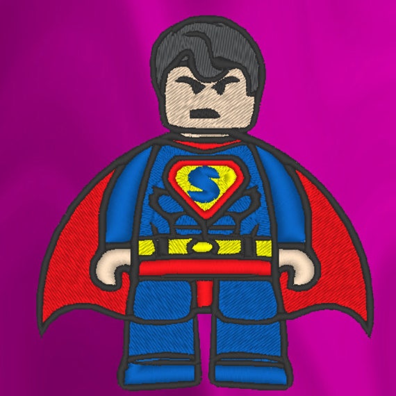 Fiber Arts Art & Collectibles Lego Superman instant download embroidery ...