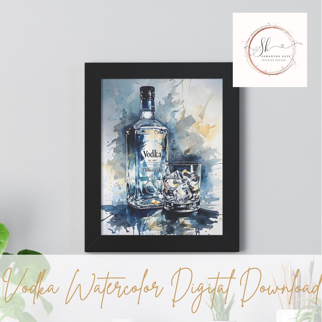 Vodka Watercolor Art, Digital Download, Poster - Etsy
