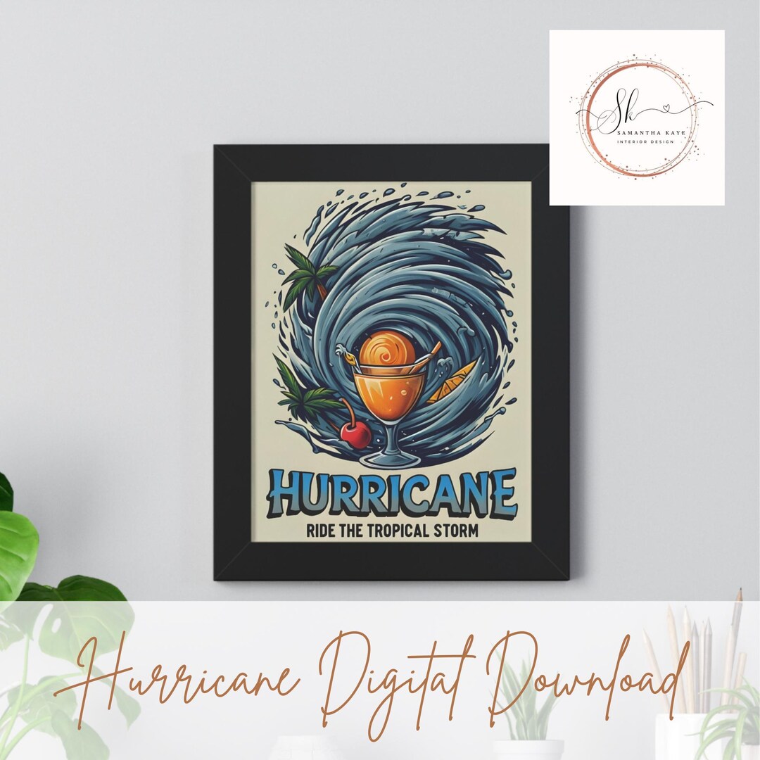 Hurricane - Ride the Tropical Storm, Art, Download, Poster - Etsy