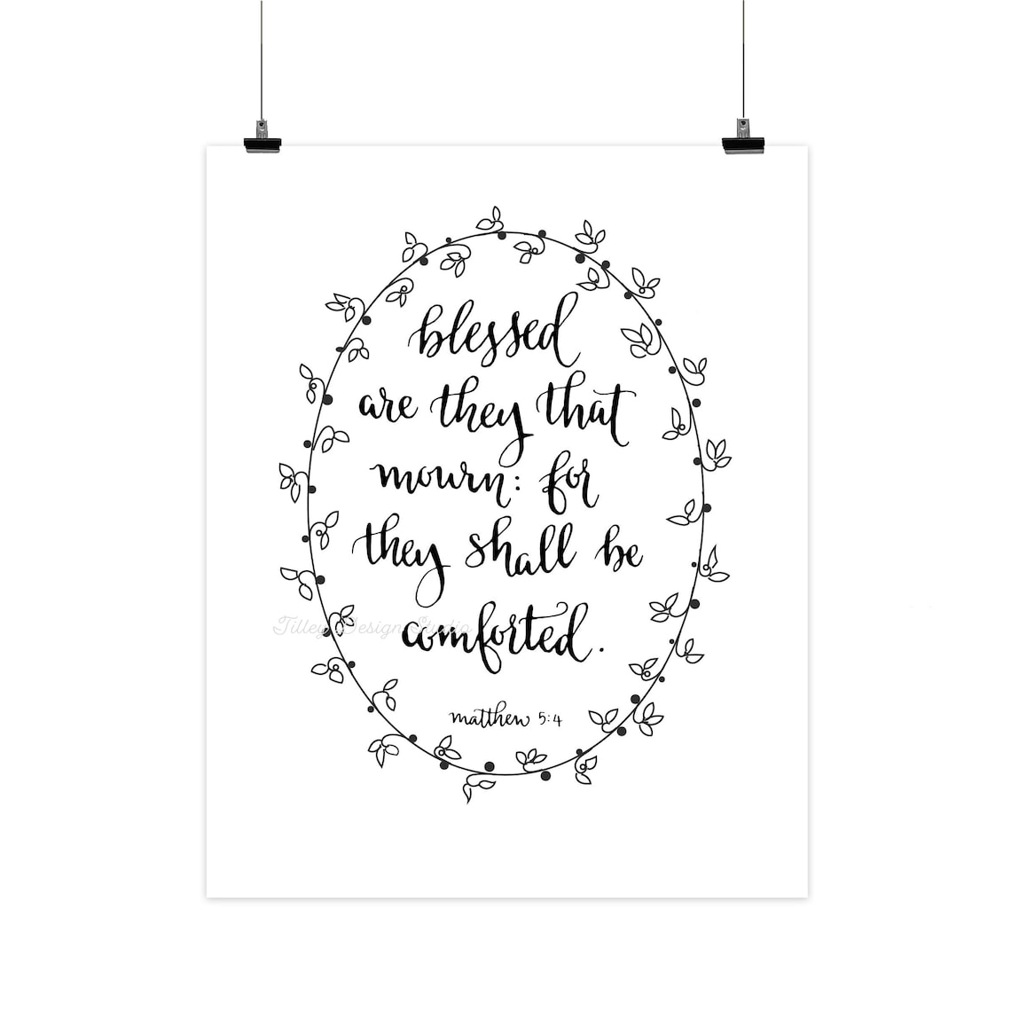 Bible Verse Matthew 5:4 | Instant Download | Blessed Are They That ...