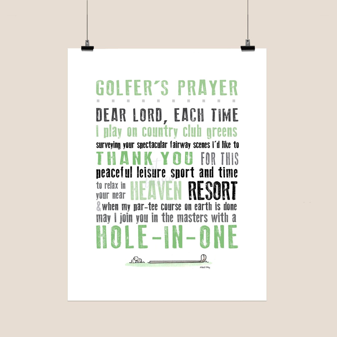 Golfer's Prayer | Printable Art | Instant Digital Download - Etsy
