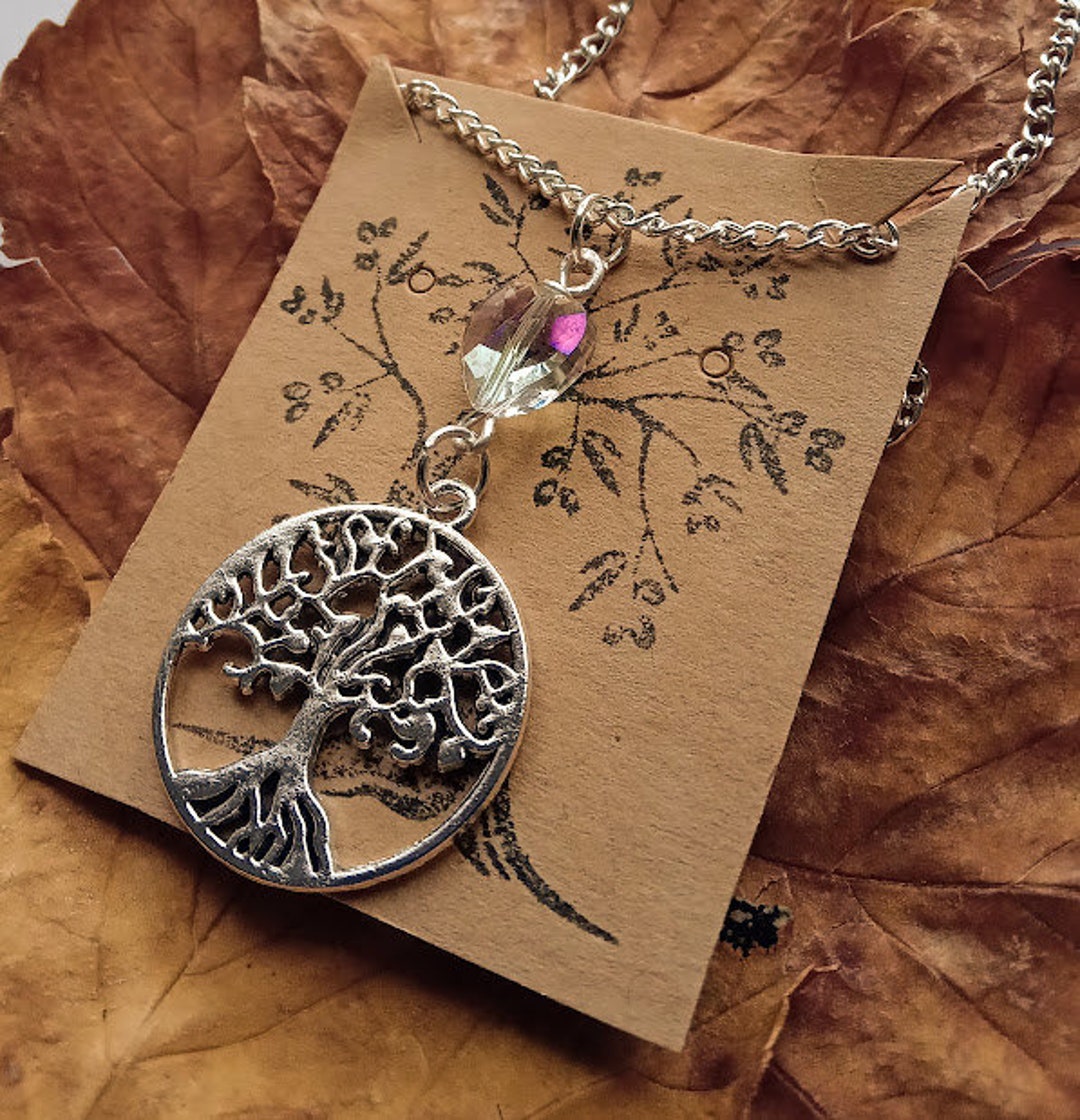 Sparkly Crystal With Tree of Life Necklace, Tree of Life Jewellery ...