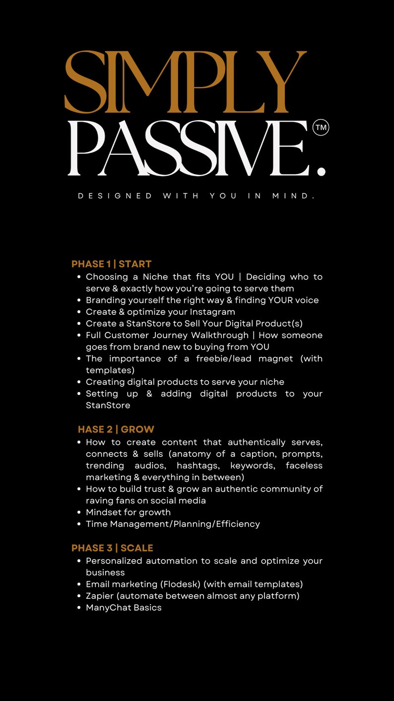 Simply Passive Digital Marketing Course With Master Resell Rights - Etsy