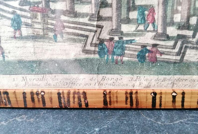 Antique 18th Century Engraving Saint Peter Basilica Vatican Rome by ...