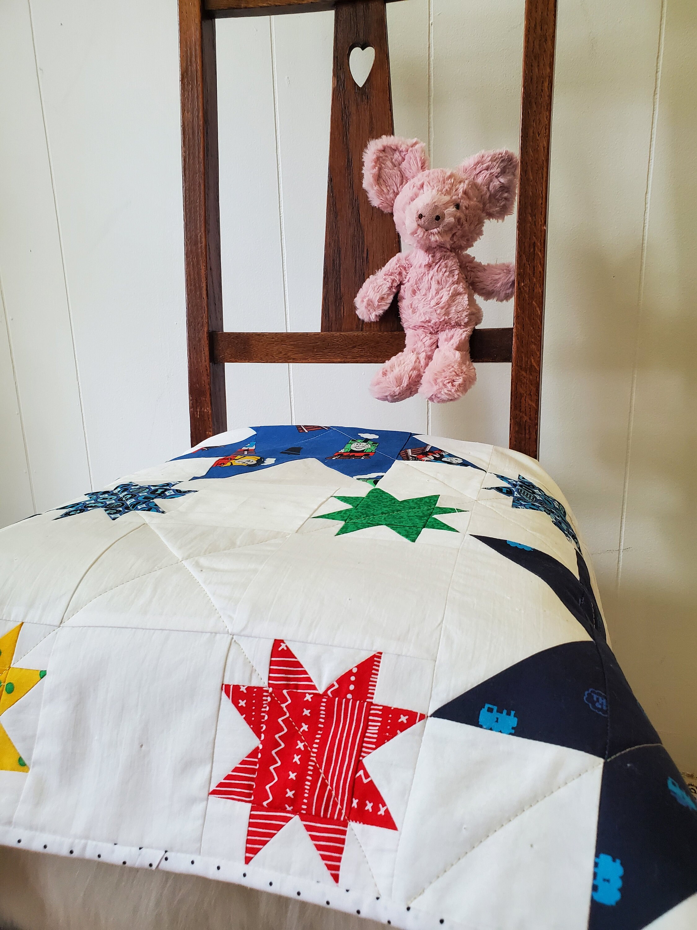 36x36 Thomas and Friends Sawtooth Handmade Quilt. Green Plaid Cotton ...