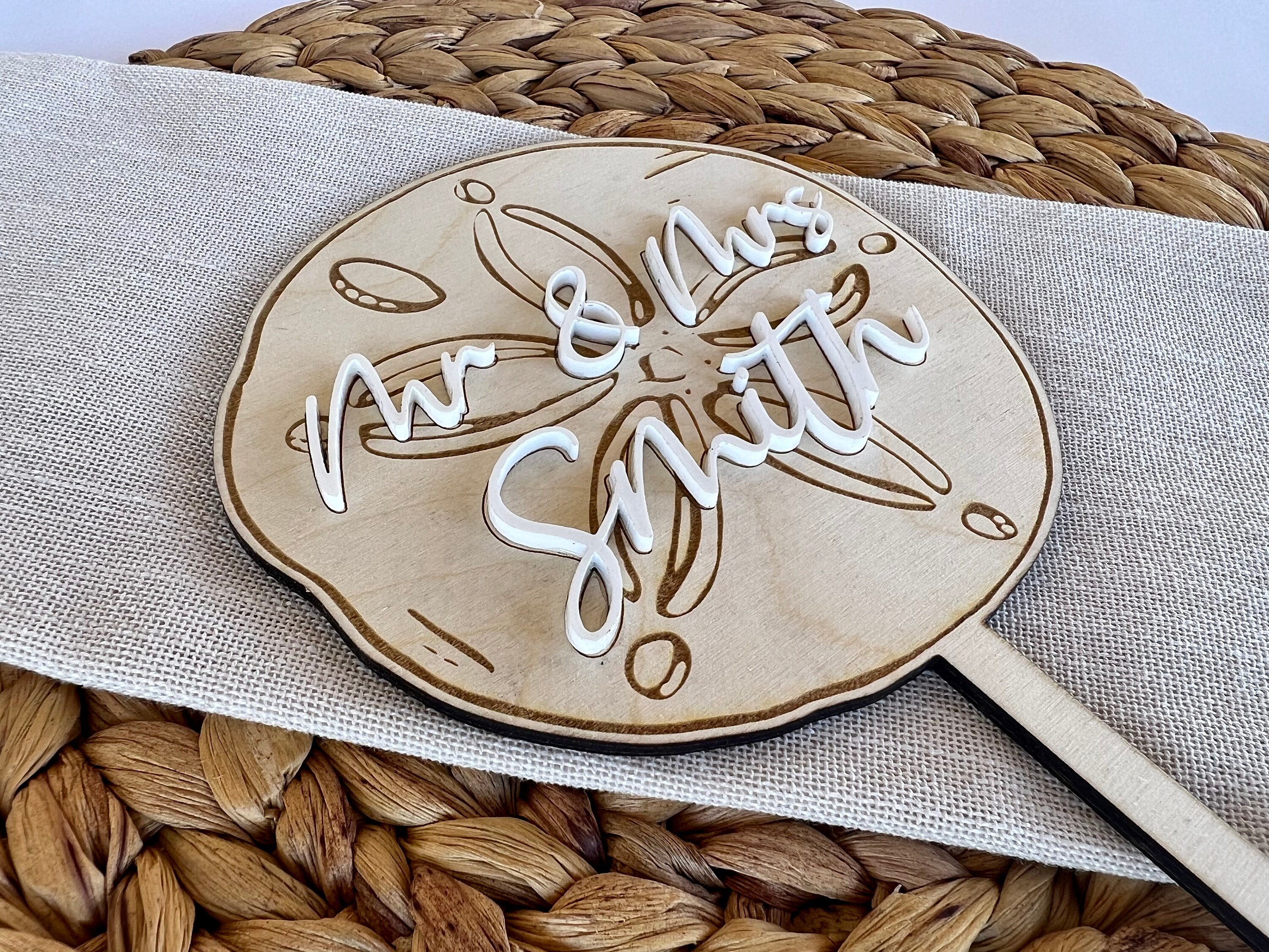 Sand Dollar Custom Wedding Cake Topper | Personalized Topper for ...