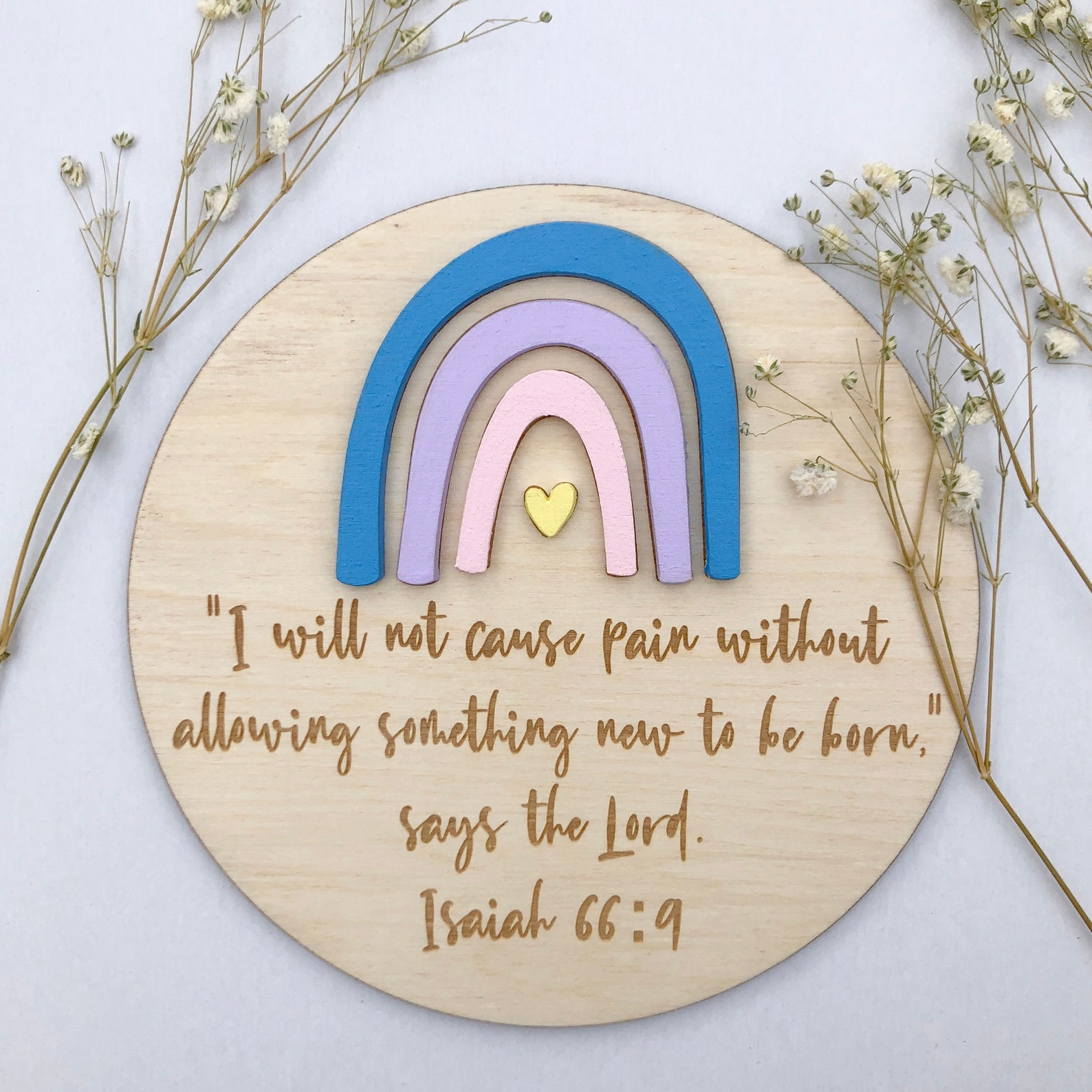 3D Rainbow Baby Nursery Sign/ Biblical Birth Announcement - Etsy