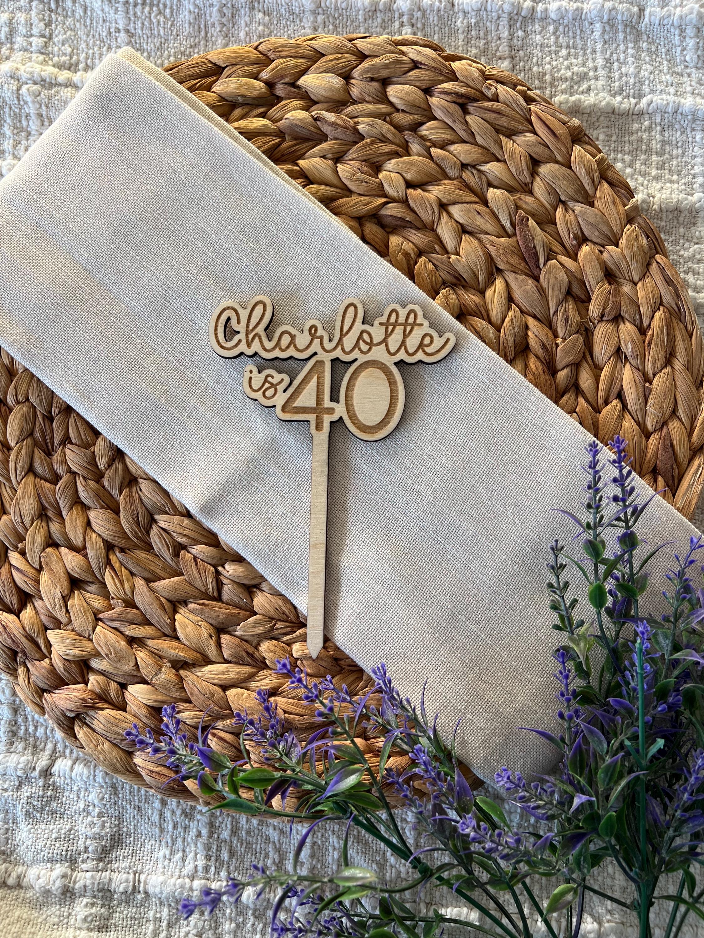 Custom Name and Age Wooden Birthday Cake Topper | Personalized Children ...