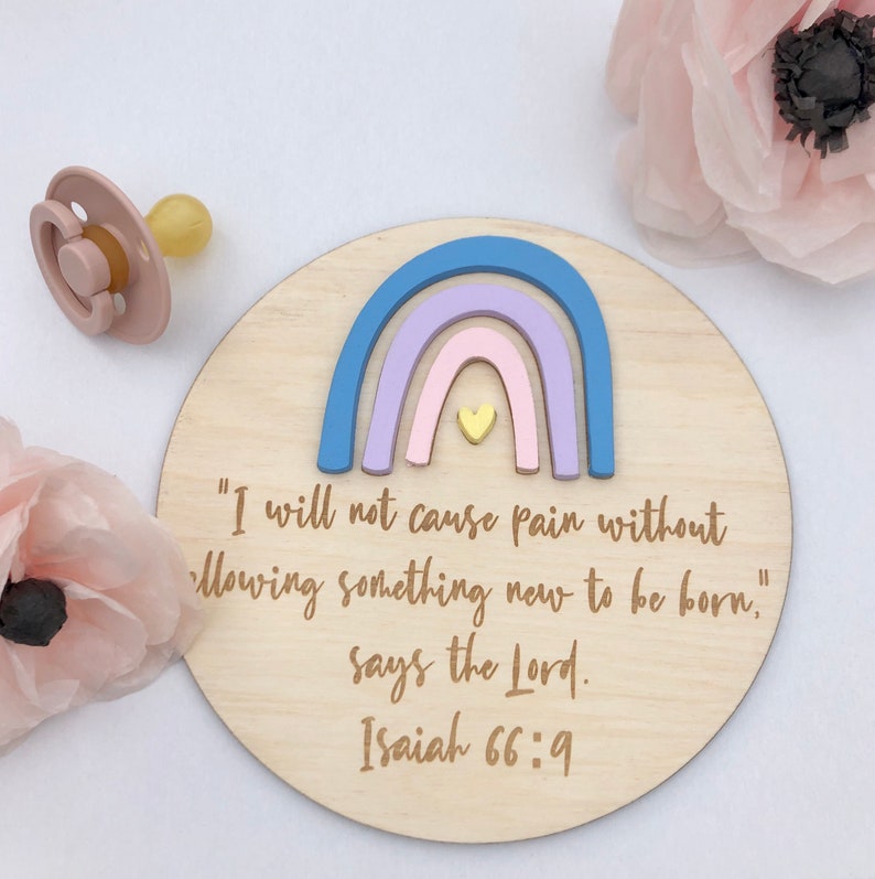 3D Rainbow Baby Nursery Sign/ Biblical Birth Announcement | Etsy