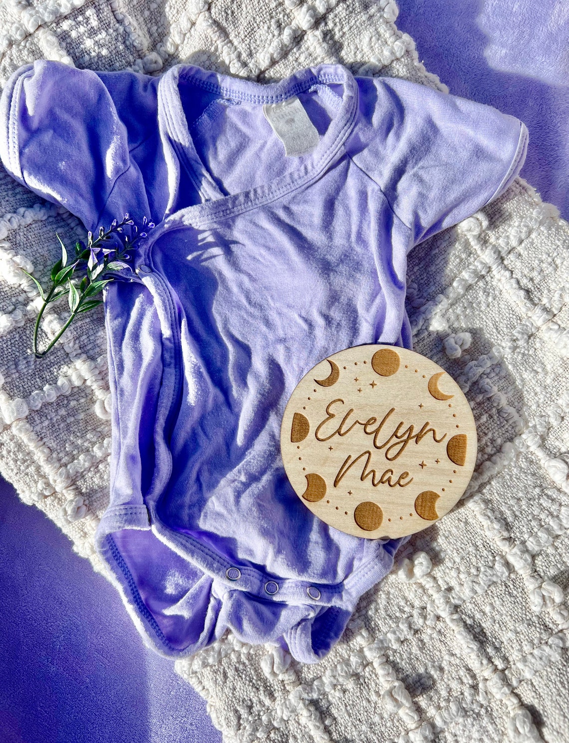 Moon Phases Baby Name Disc | Celestial Birth Announcement | Unique ...
