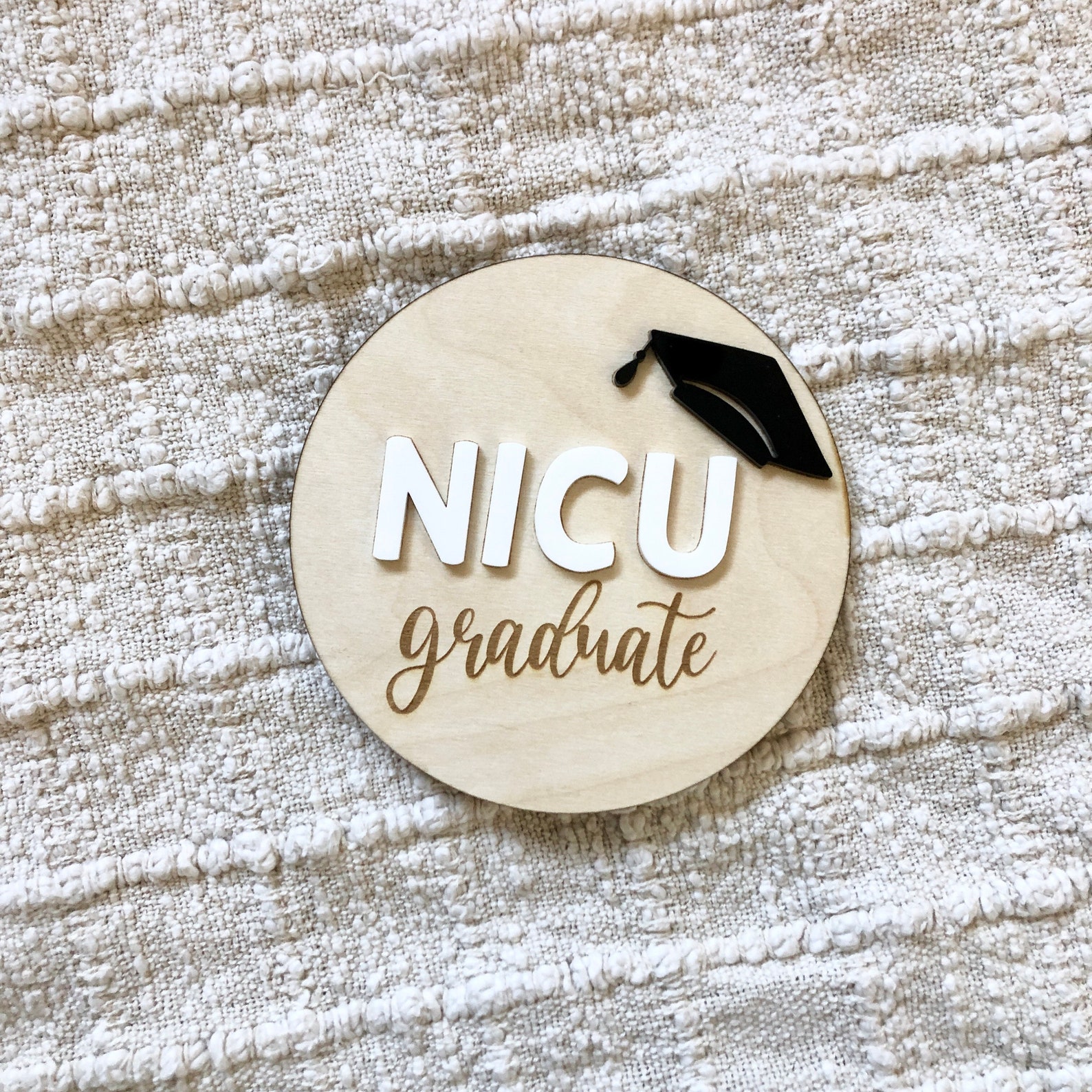 NICU Graduate Sign / Announcement Sign / Wood and Acrylic Disc / NICU ...