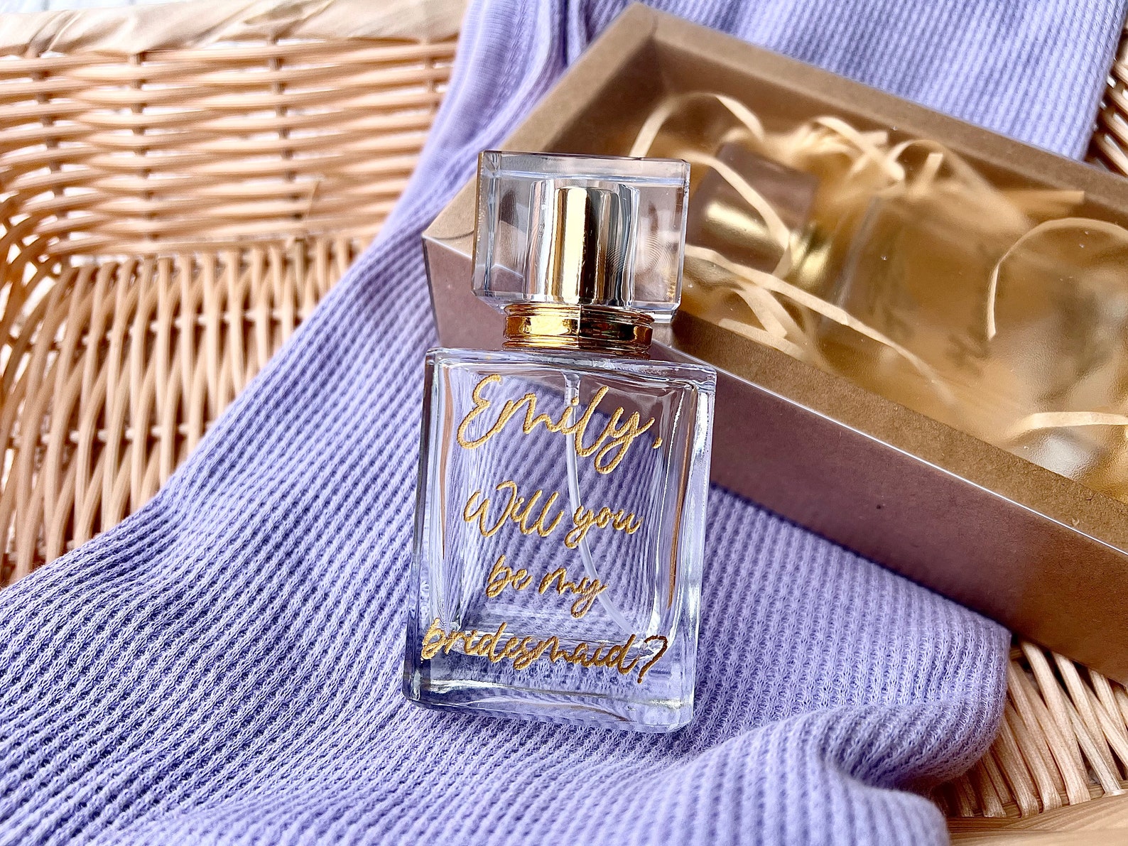 Custom Name Engraved Perfume Bottle (50ml) | Bridesmaid Proposal Gift ...
