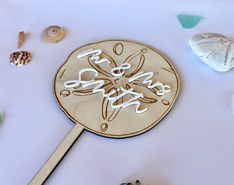 Sand Dollar Custom Wedding Cake Topper | Personalized Topper for ...