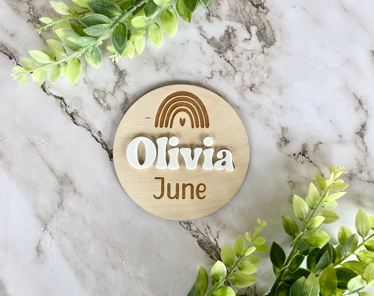 Double Sided Rainbow Baby Announcement Sign/ Newborn Name - Etsy