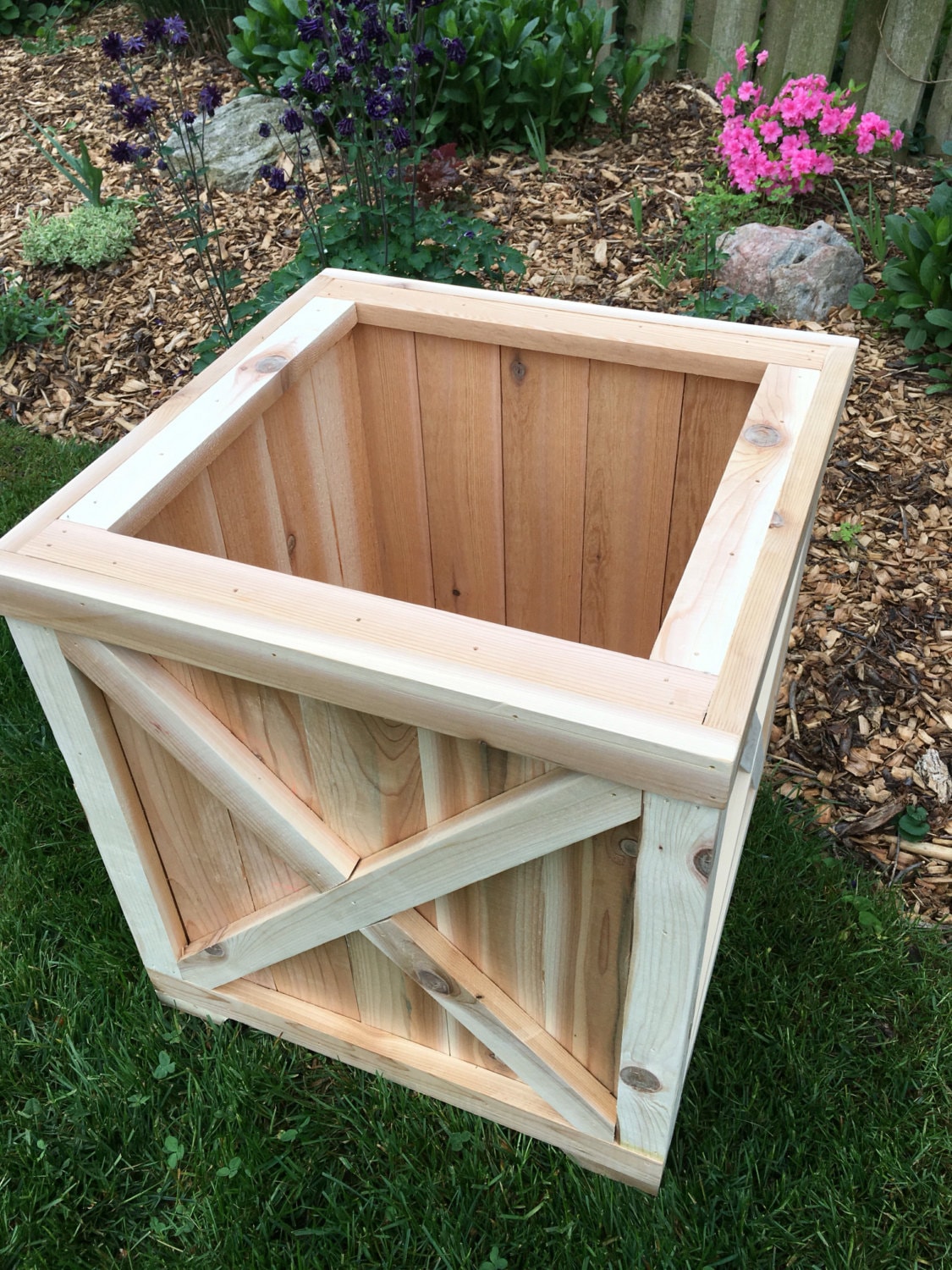 Cedar Planter Box Planter Wood Planter Cedar Box Outdoor Wood Planter Outdoor Garden Box Patio 