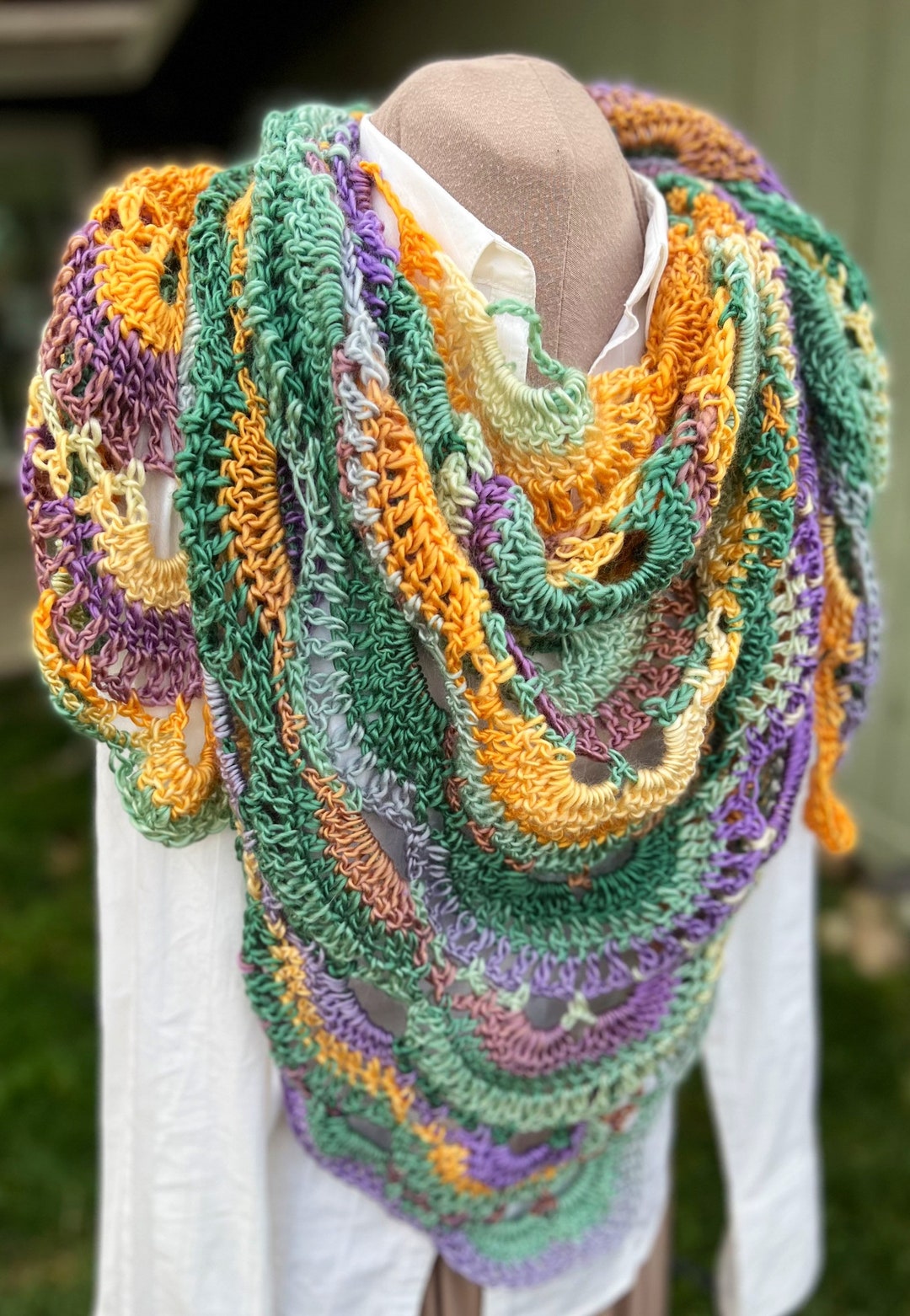 Variagated Shawl With a Unique Color Combo That Works - Etsy