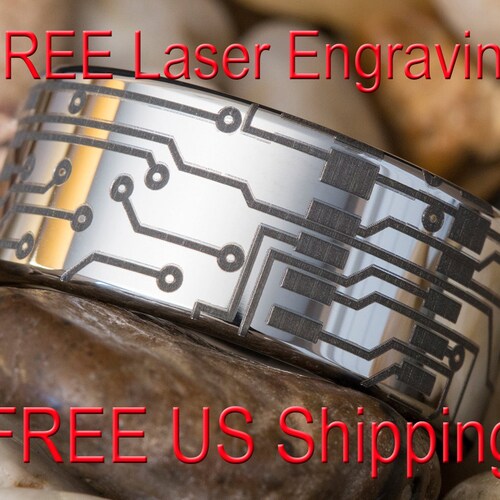 Circuit Board Shield Ring in Fine Silver Cyberpunk Ring | Etsy