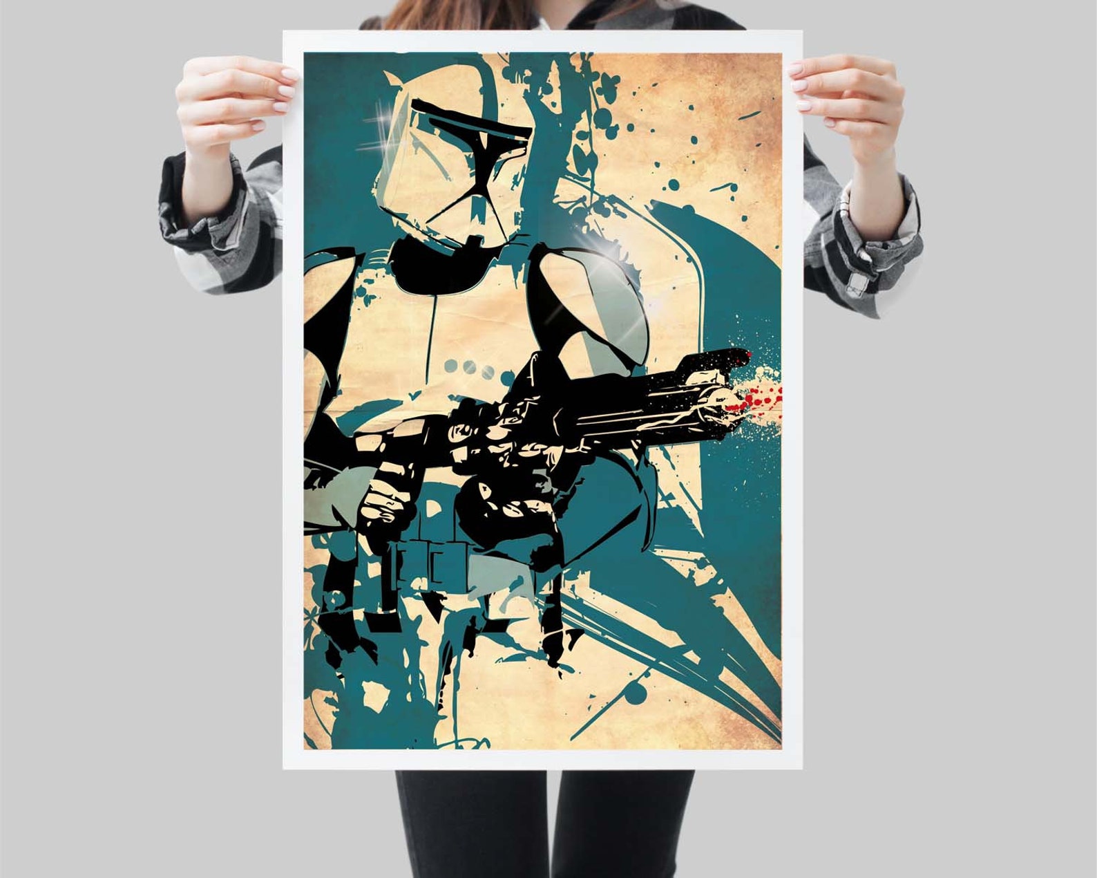 Clone Trooper Poster Design Star Wars Geek Wallart Print Etsy