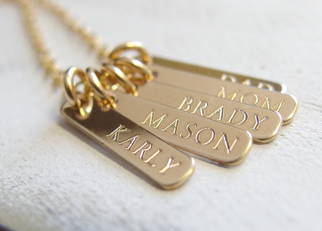 Mom Necklace With Kids Names, Mothers Day Gift, Name Tag Necklace ...