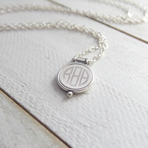 Signet Necklace, Custom Monogram Necklace, Engraved Letter Necklace for ...