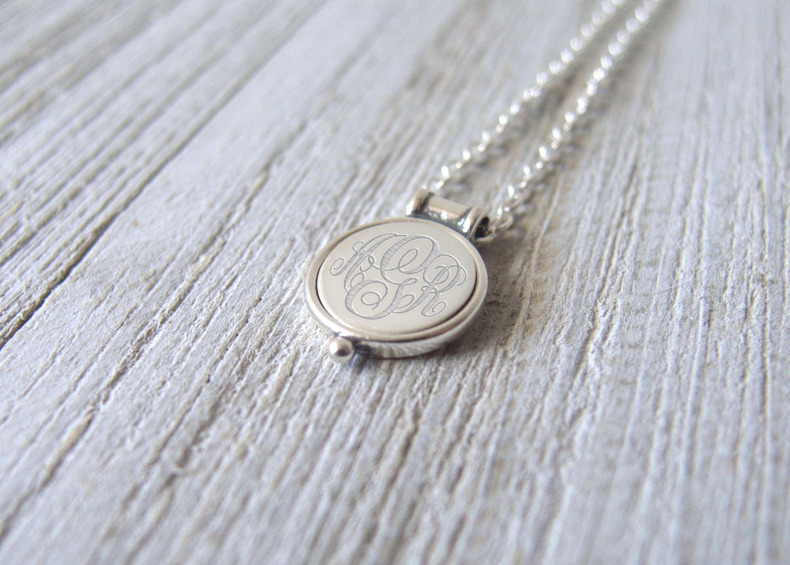 Signet Necklace Custom Monogram Necklace Engraved Letter - Etsy