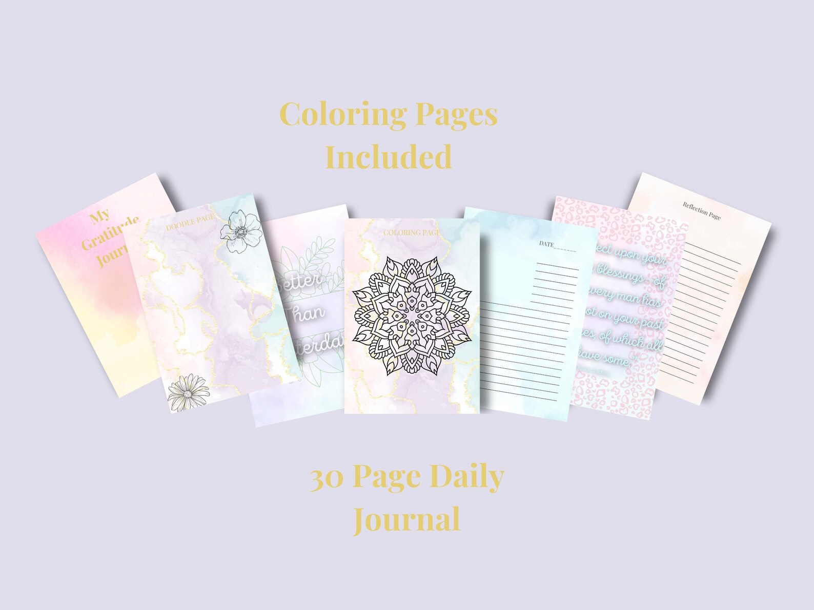 Journal, Printable, Download, Instant Download, Watercolor Journal, 30 ...