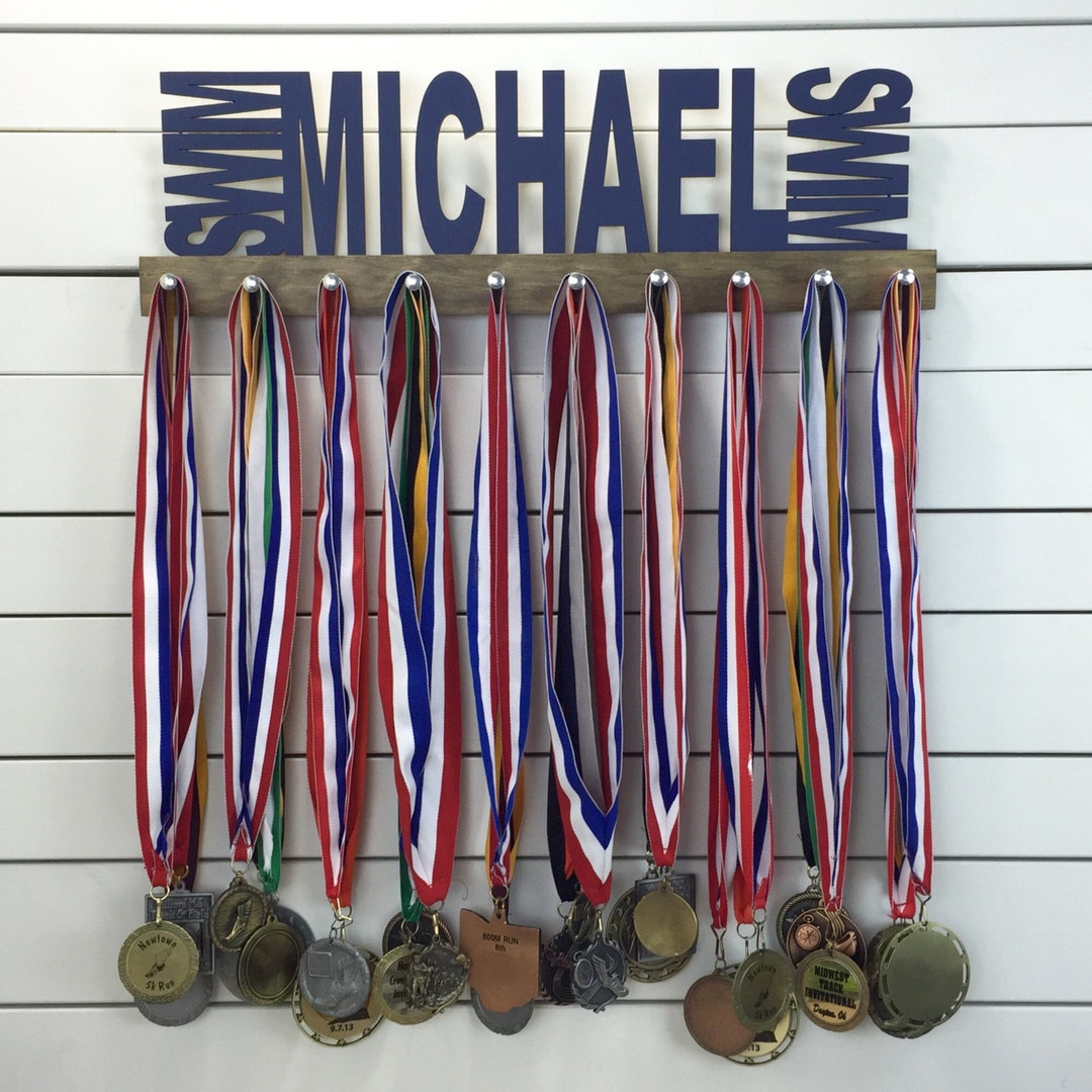 Personalized Swimming Medal Display - 12 or 20 Inch - Etsy