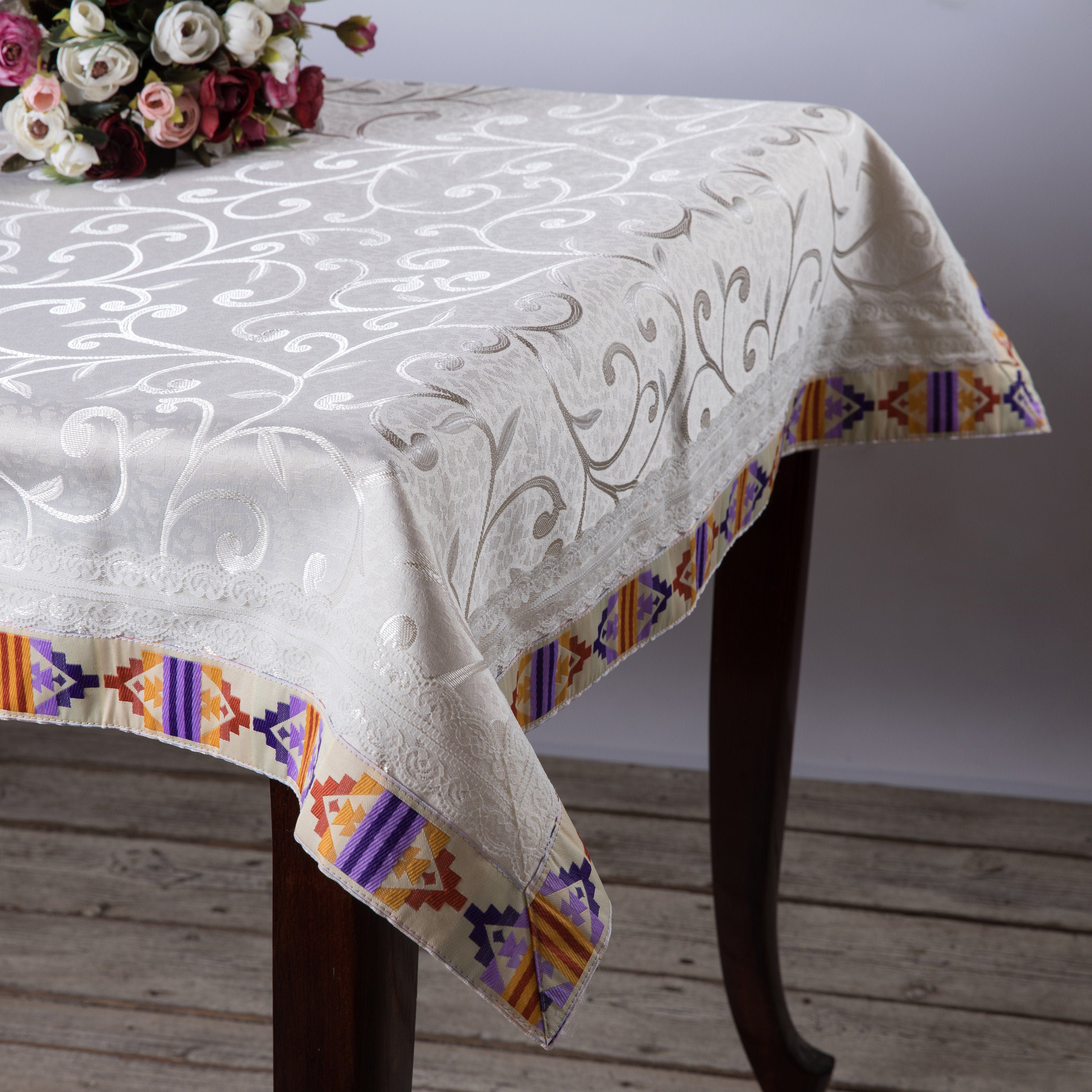 Elegant New Full Size Table Cloth Fine Materials Handmade - Etsy