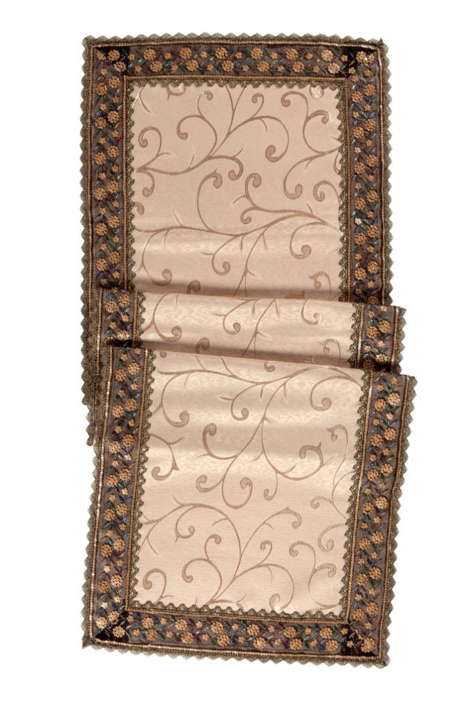 Elegant Bronze Table Runner From Fine Materials. Handmade - Etsy