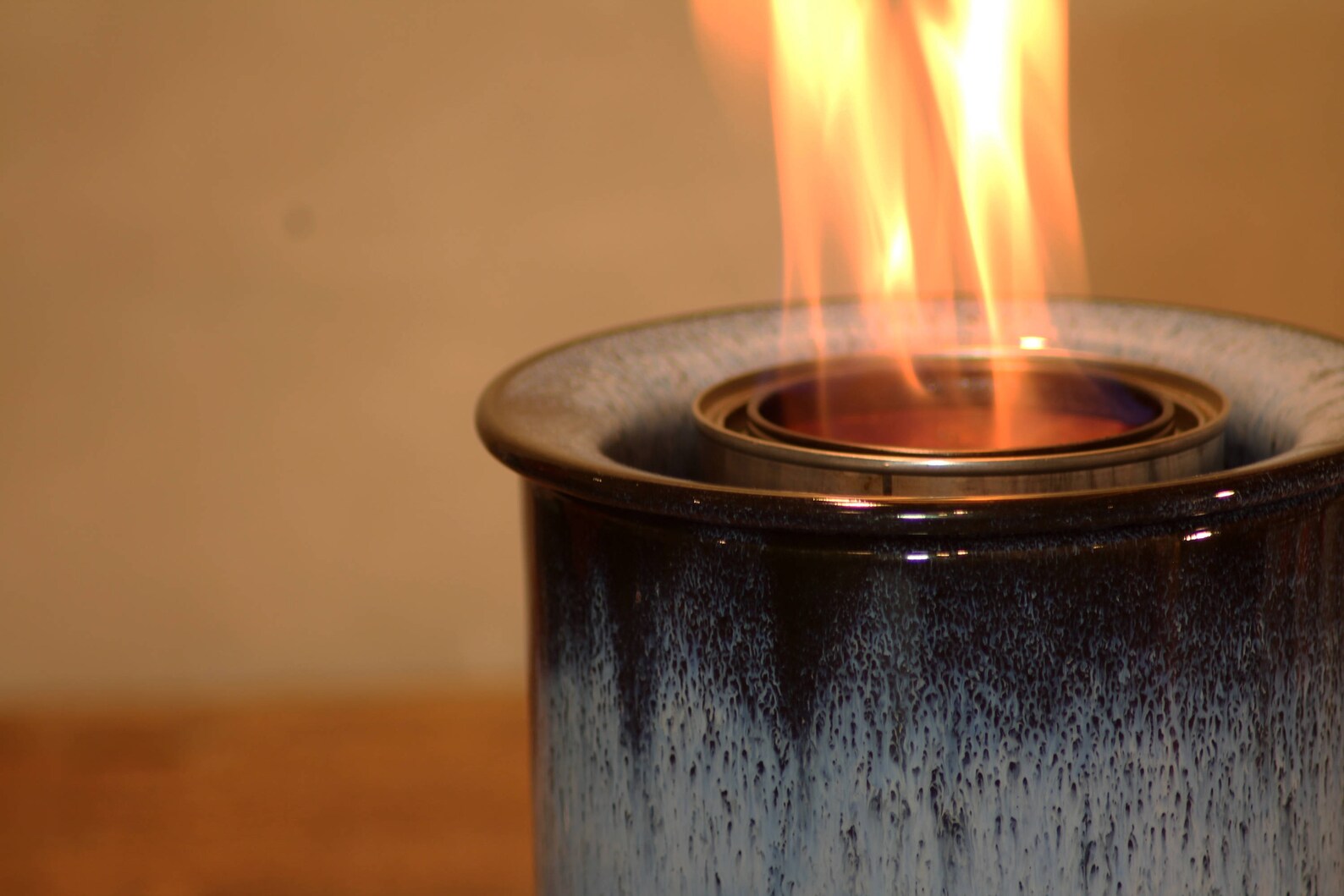 Stoneware Pottery Fire Pot Bowl Outdoor Indoor Safe Midnight | Etsy