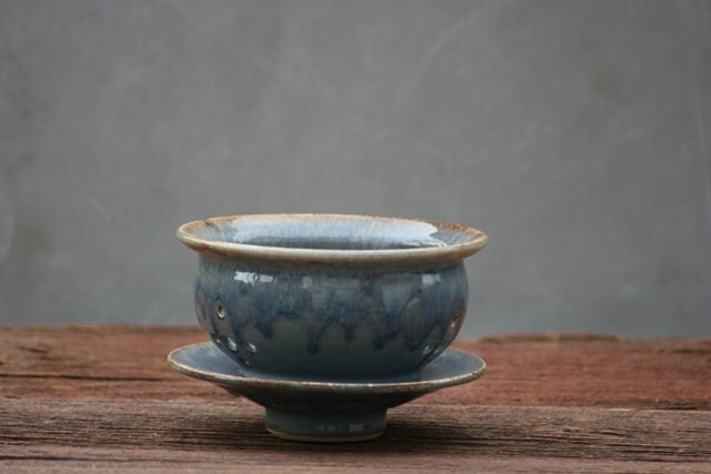 Hand Thrown Berry Bowl Colander Browns Reds Greens and Blues - Etsy