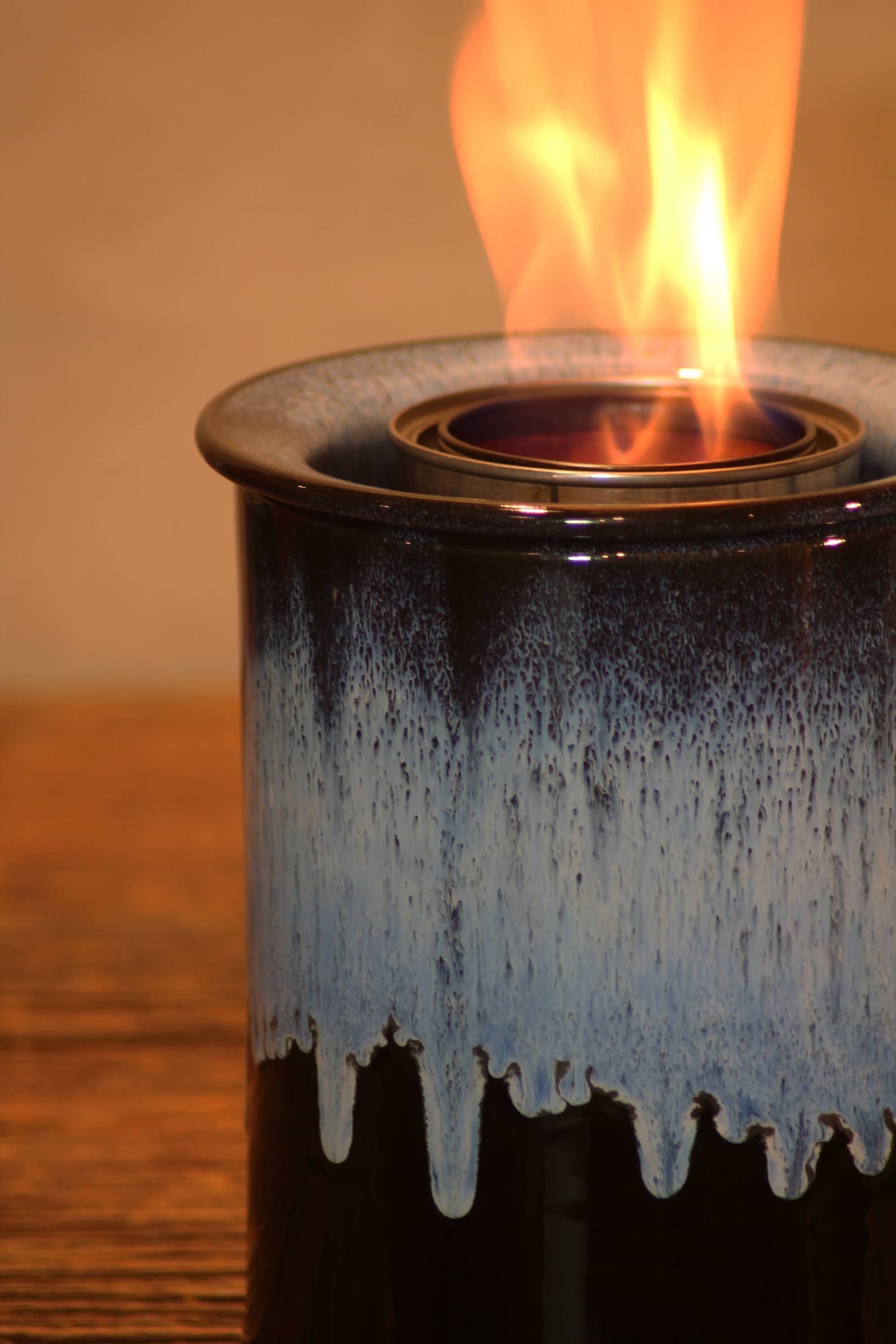 Stoneware Pottery Fire Pot Bowl Outdoor Indoor Safe Midnight | Etsy