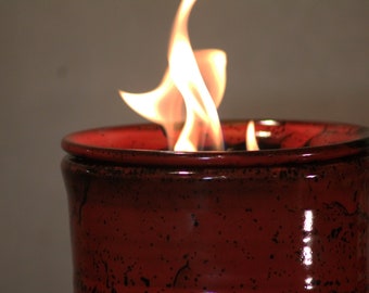 Stoneware Pottery Fire Pot Bowl Outdoor Indoor Safe Midnight | Etsy