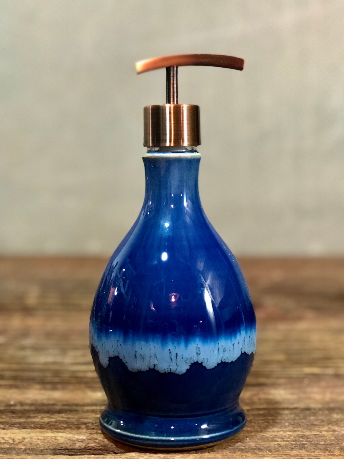 Handthrown Stoneware Soap Lotion Dispenser Pump Snowflake Blue | Etsy