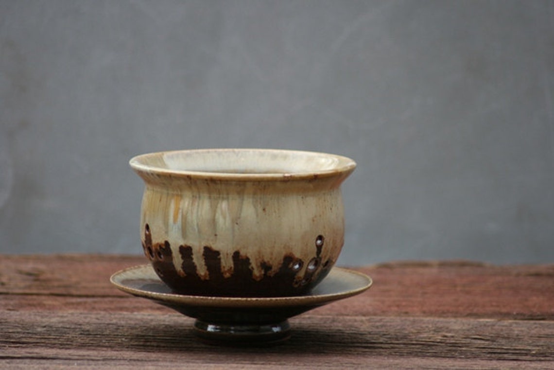 Hand Thrown Berry Bowl Colander Browns Reds Greens and Blues - Etsy