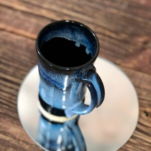 Hand Thrown Midnight Blue Pottery Mug Standard Style Pottery Stoneware ...