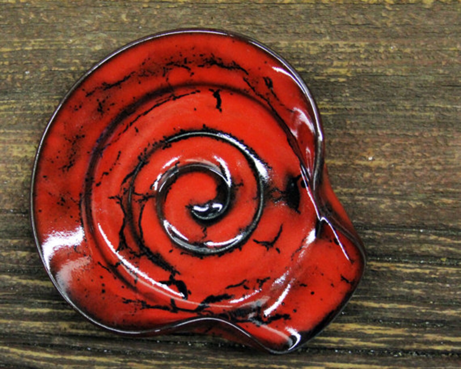 Stoneware Pottery Spoon Rest Saigon Red Black - Etsy